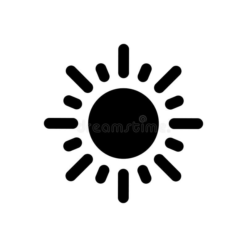 Icono Plano Negro Del Sol Del Vector Ilustración del Vector ...