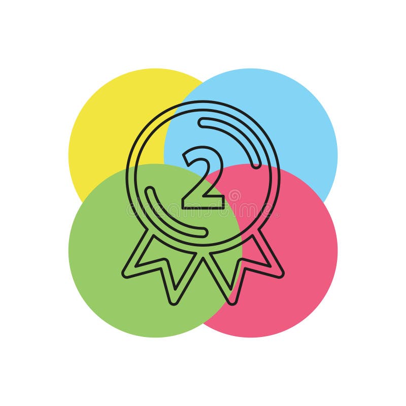 Icono Premiado Del Vector Del Segundo Lugar Stock de ilustración ...