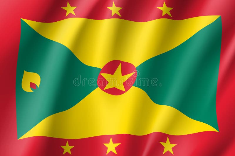 Icono Realista De Grenada De La Bandera Ilustración del Vector ...