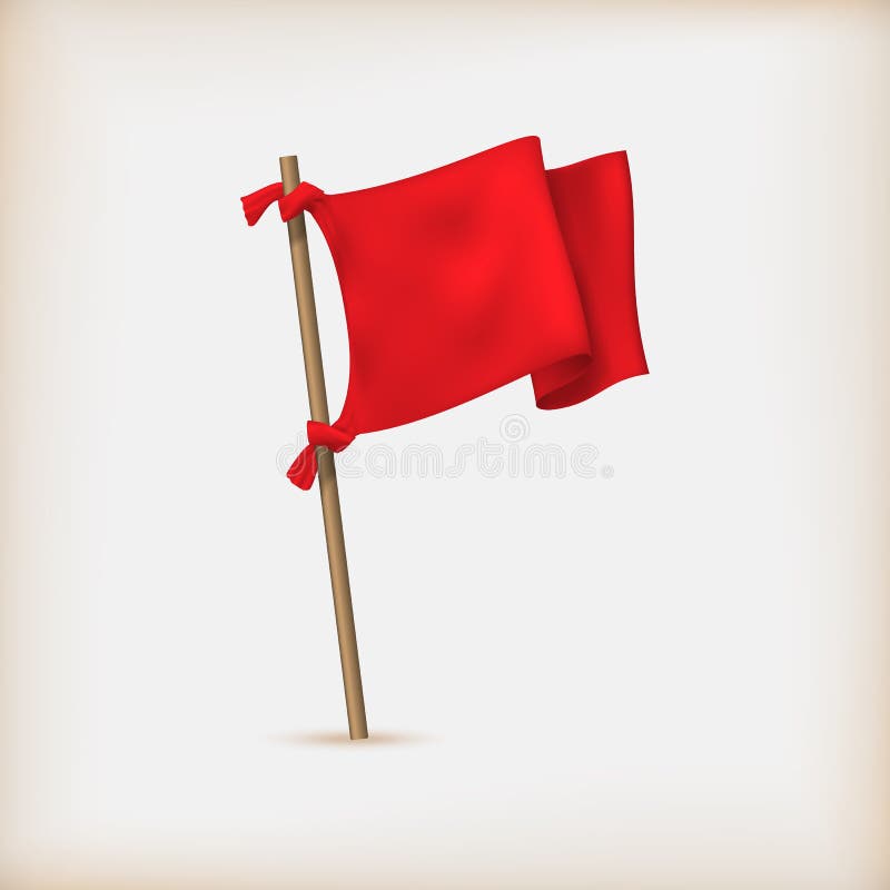 Icono Realista De Bandera Roja Ilustración del Vector - Ilustración de ...