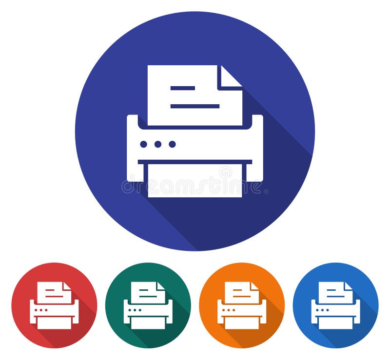 Icono Redondo De La Impresora Ilustración del Vector - Ilustración de ...