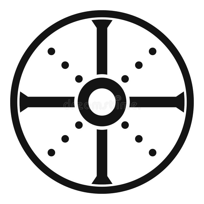 Icono Redondo Del Escudo, Estilo Simple Ilustración del Vector ...