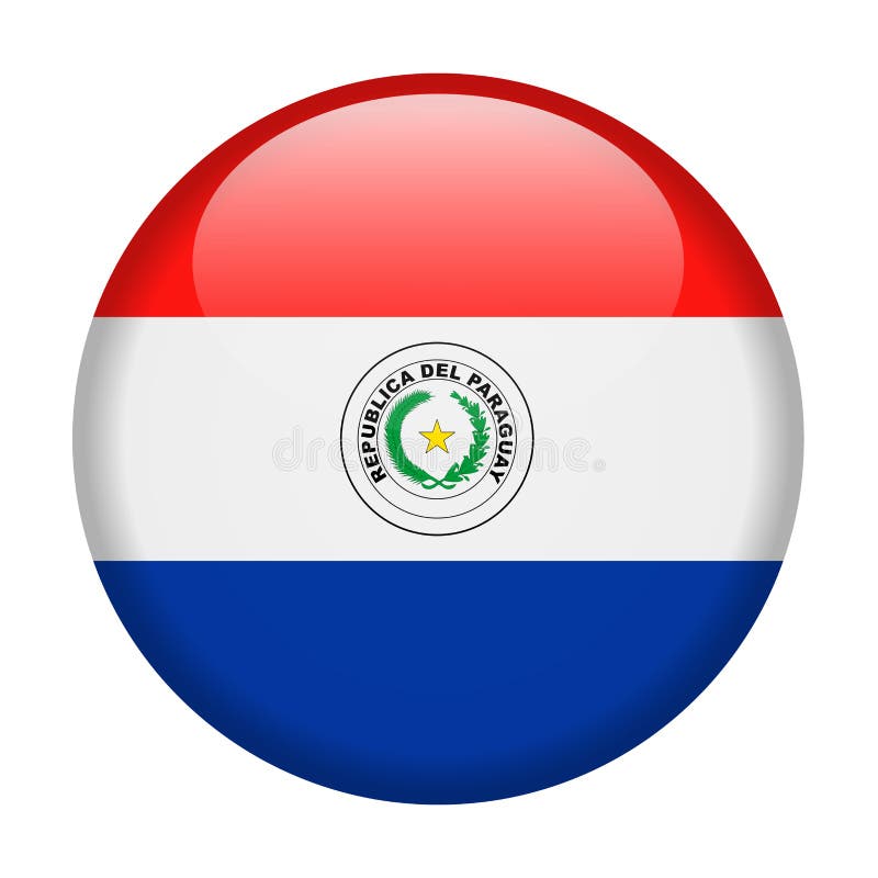 Icono Redondo Del Vector De La Bandera De Paraguay Stock de ilustración ...