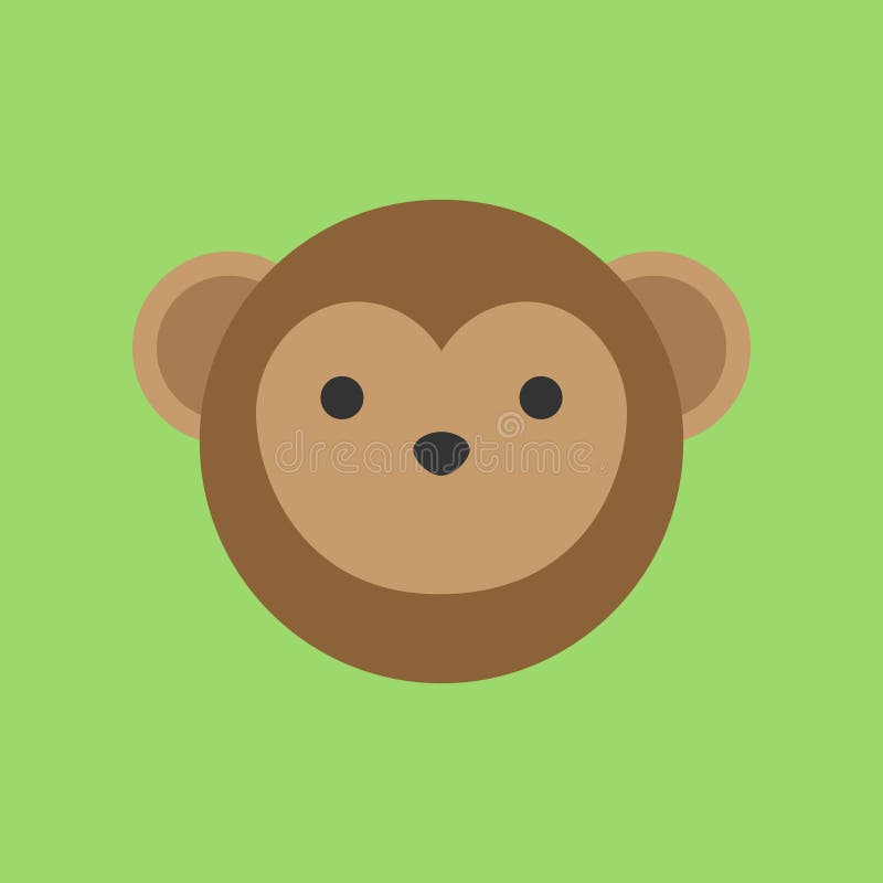 Icono Redondo Del Vector Del Mono Lindo Ilustración del Vector ...