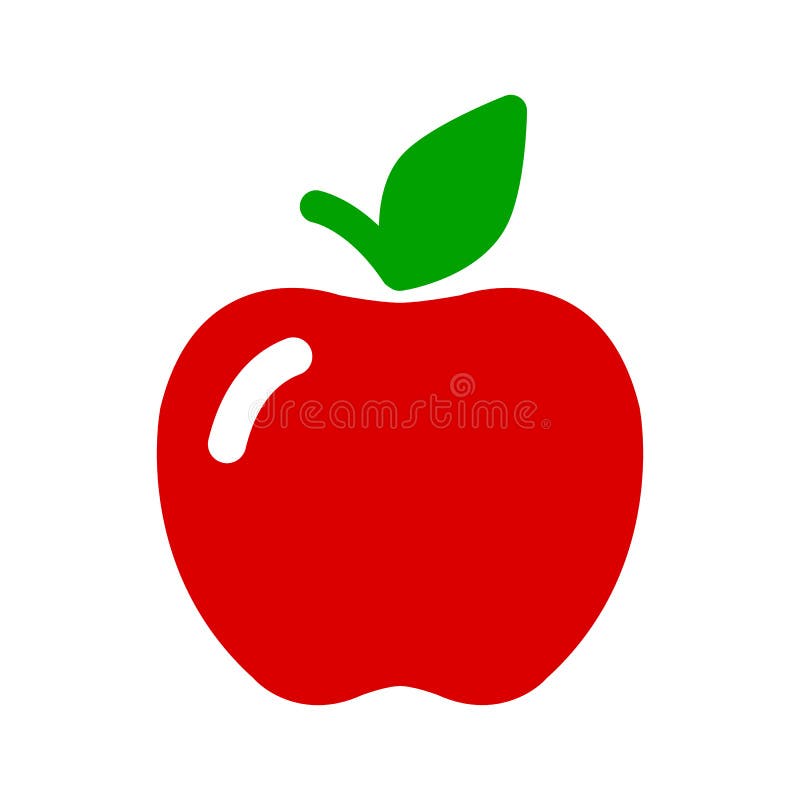 Icono Rojo De La Manzana - Vector Ilustración del Vector - Ilustración ...