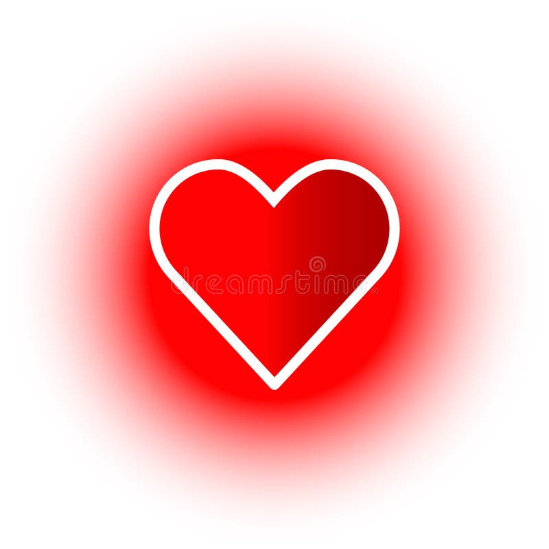 Icono rojo del corazón stock de ilustración. Ilustración de feliz ...