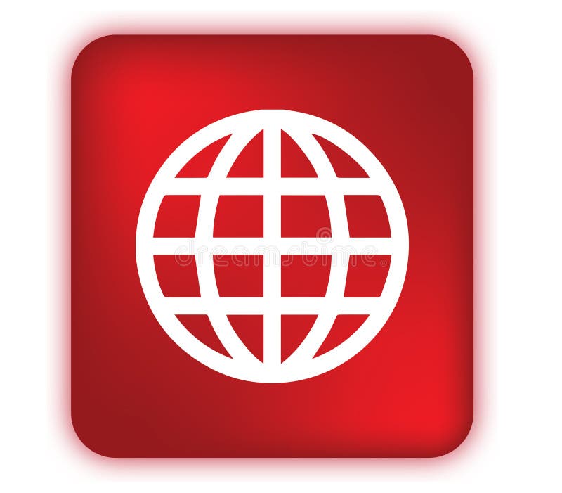 Icono rojo del mundo stock de ilustración. Ilustración de esfera - 82256264