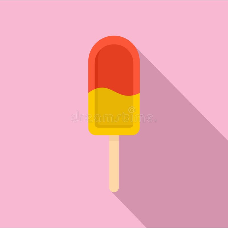 Icono Rojo Doble Del Helado, Estilo Plano Ilustración del Vector ...