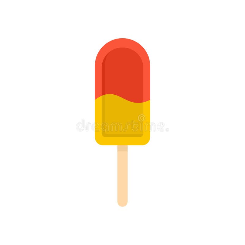 Icono Rojo Doble Del Helado, Estilo Plano Ilustración del Vector ...