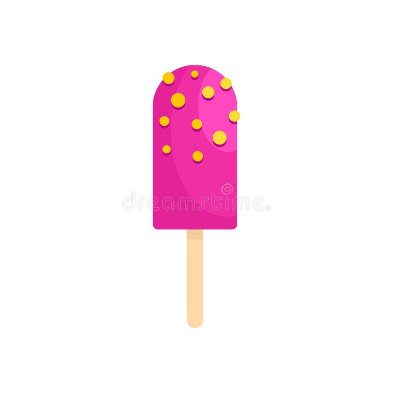 Icono Rosa Claro Del Helado, Estilo Plano Ilustración del Vector ...