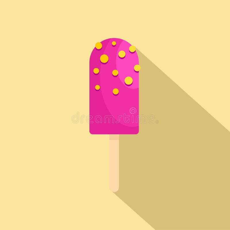 Icono Rosa Claro Del Helado, Estilo Plano Stock de ilustración ...