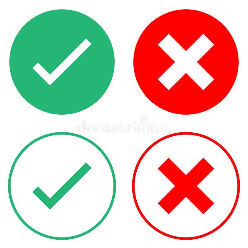 Icono Sí E Icono Incorrecto Ilustración del Vector - Ilustración de ...