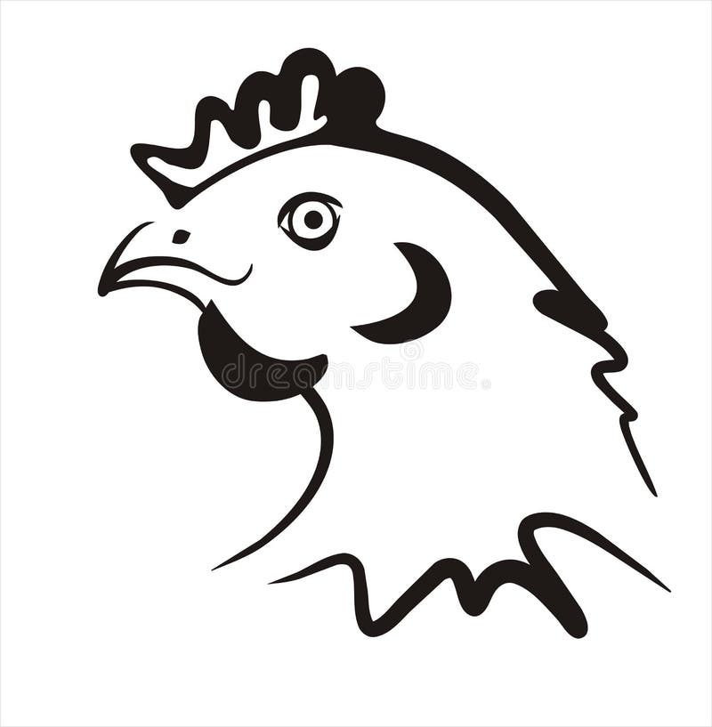 Icono simple de pollo ilustración del vector. Ilustración de blanco ...