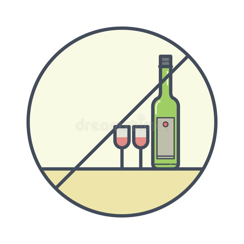 Icono Sin Alcohol. Diseño Decorativo De Ilustración Vectorial Ilustración del Vector ...