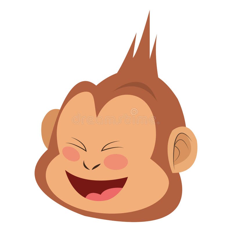 Mono Sonriente Con El Icono De La Historieta Del Plátano Stock de ...