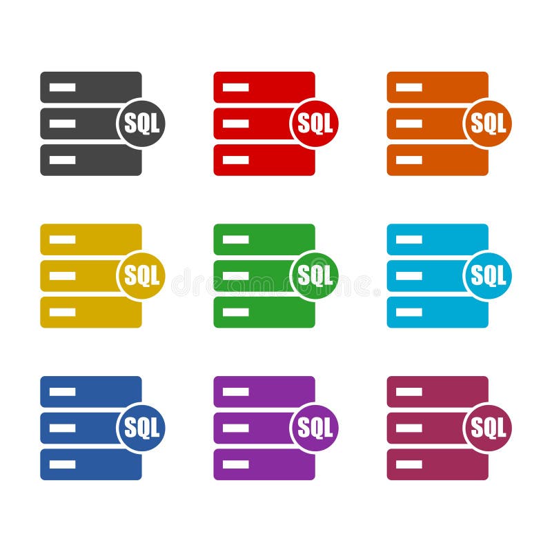 Icono Sql Aislado En Fondo Blanco. Establecer Iconos Coloridos ... Icono Sql Aislado En Fondo Blanco. Establecer Iconos Coloridos ...