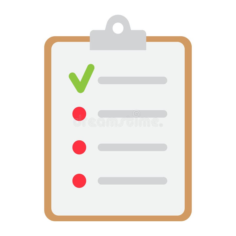 Icono, Tablero Y Nota Planos De La Lista De Control Ilustración del ...