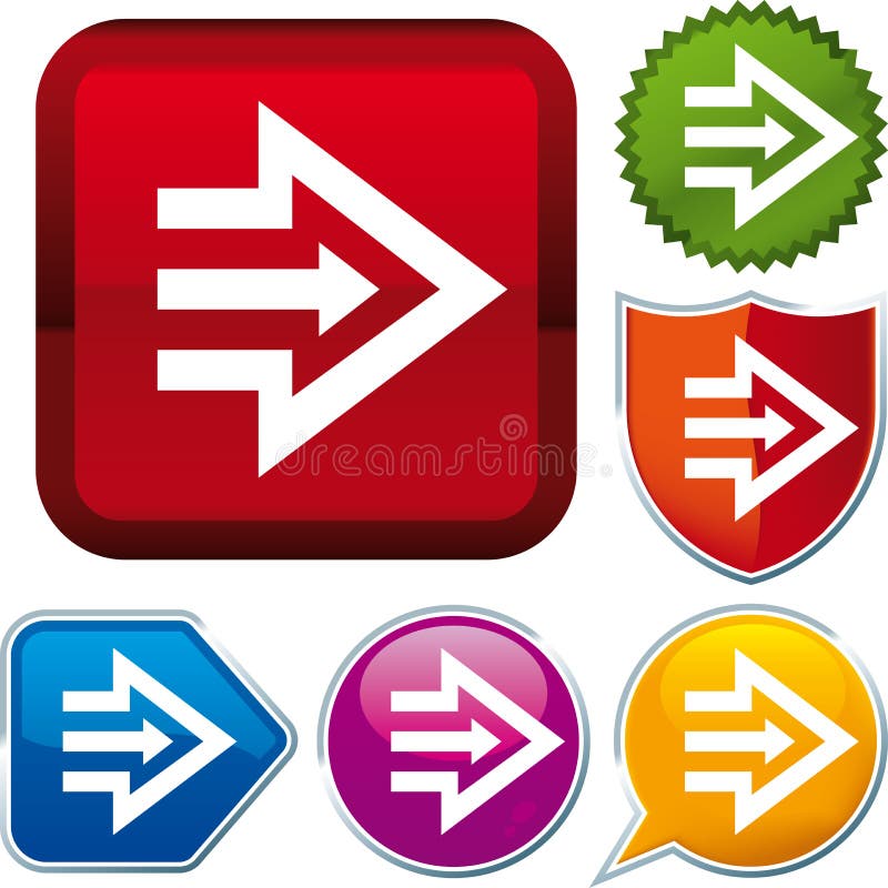 Triple Encima Del Icono Del Vector De La Flecha Ilustración del Vector ...