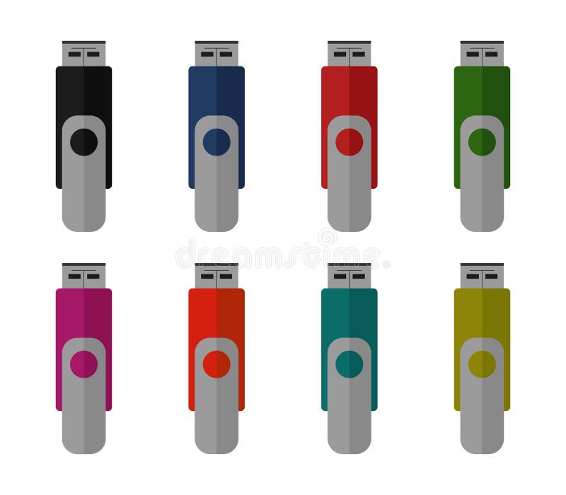 Icono Usb Ilustrado En Vector Sobre Fondo Blanco Stock de ilustración ...