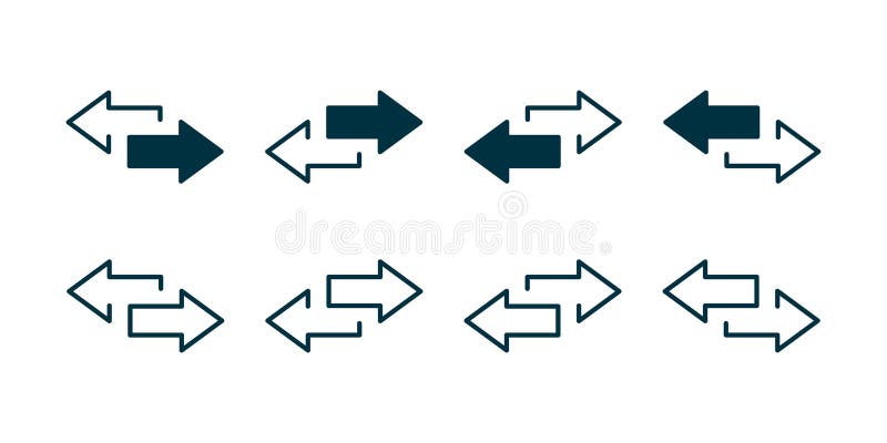 Icono Vectorial De Flechas Izquierda Derecha. Icono De Flechas De ...