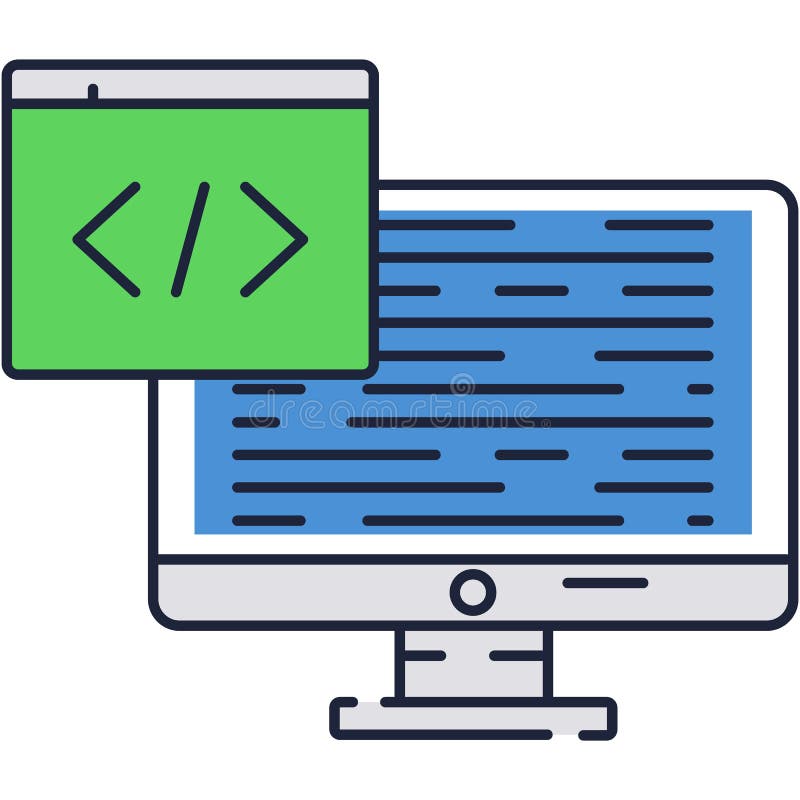 Icono Vectorial De Script Web De Código Html Para Computadora Ilustración del Vector ...