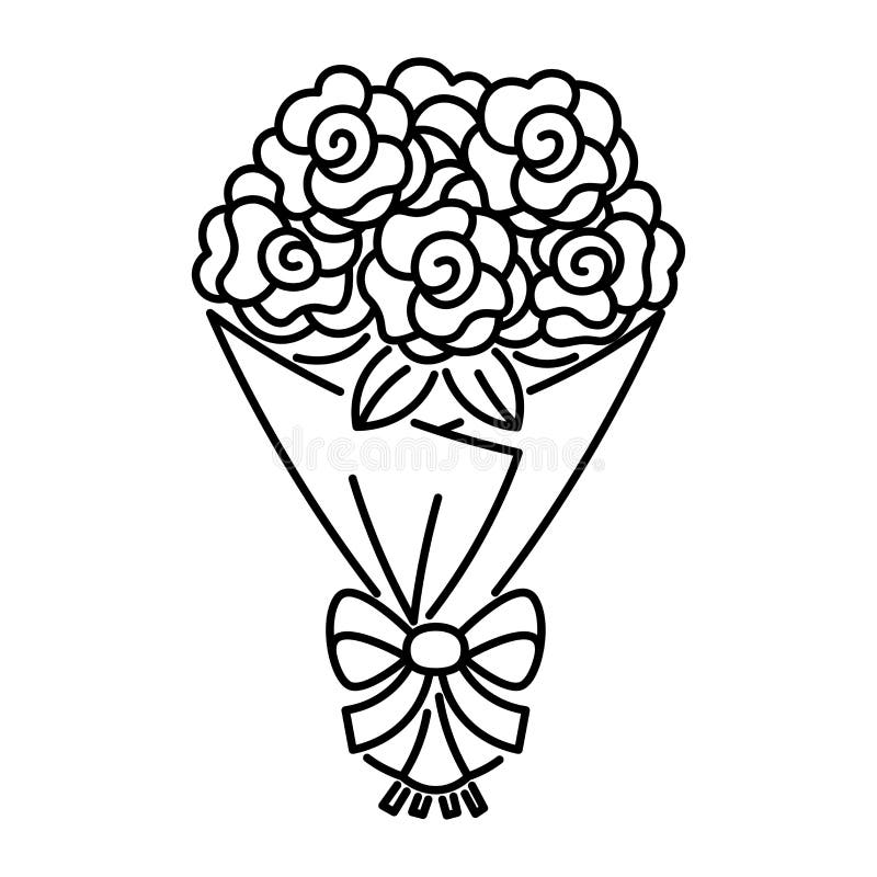 Icono Vectorial Lindo De Ramo De Rosas Ilustración del Vector ...