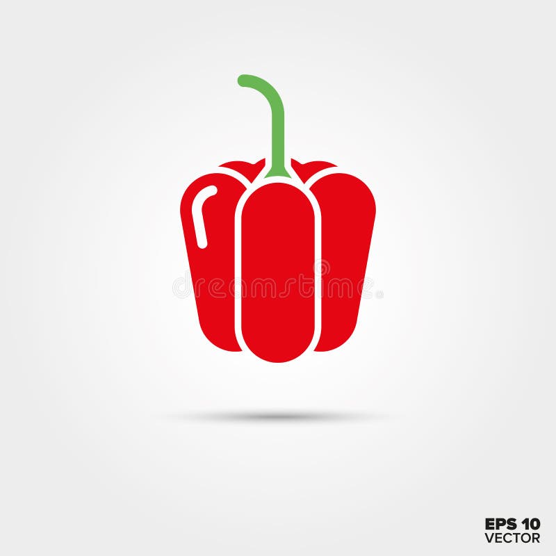Icono Vegetal Del Vector Del Paprika Ilustración del Vector ...