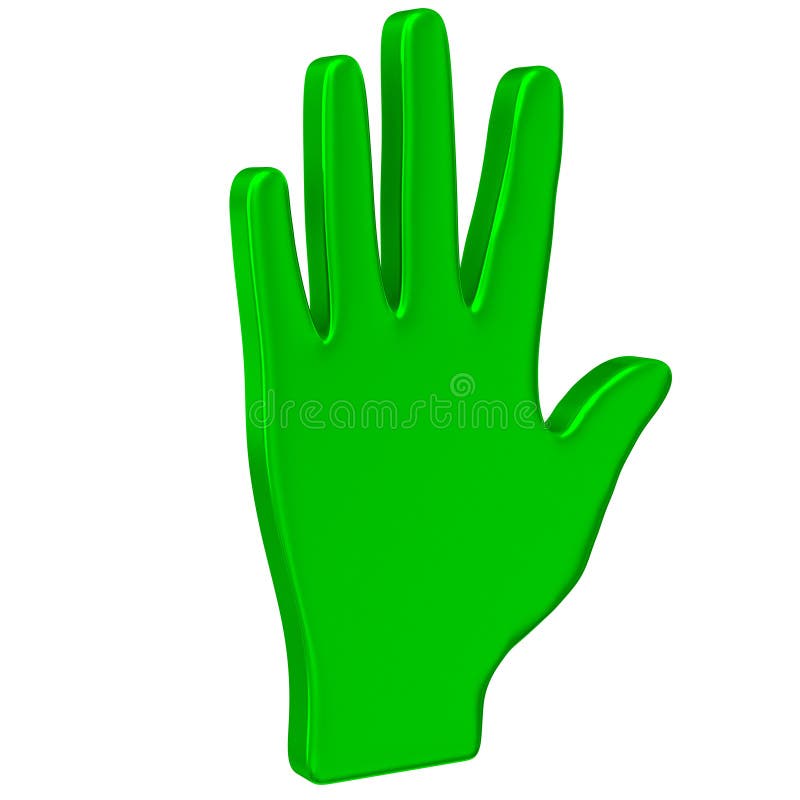 Icono verde 3d de la mano stock de ilustración. Ilustración de verde ...