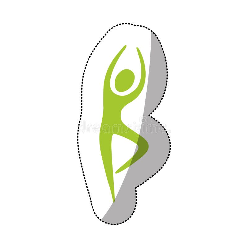 Persona Verde Que Estira El Icono Stock de ilustración - Ilustración de ...