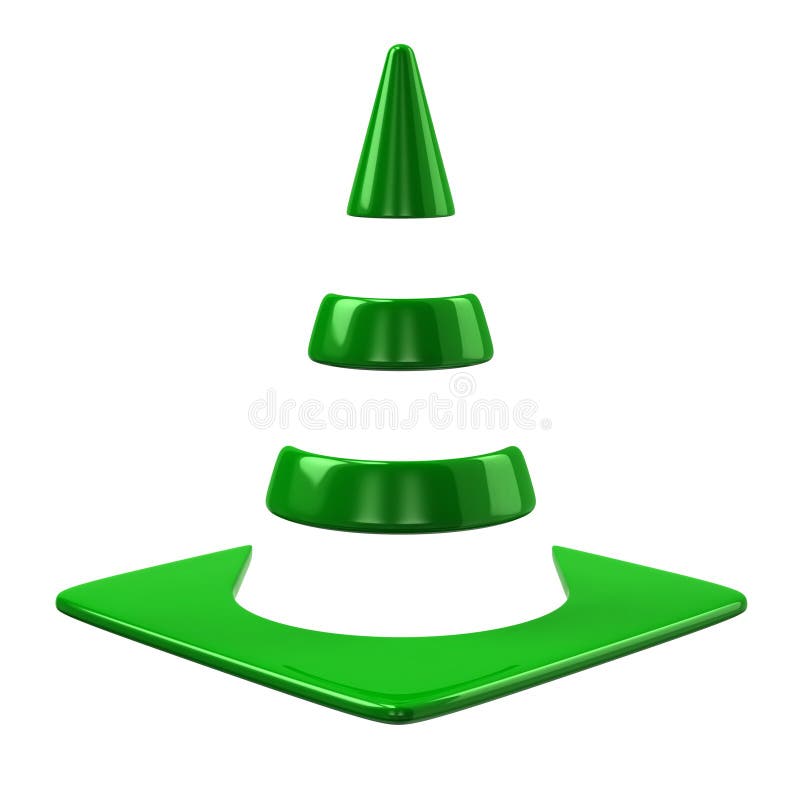 Icono Verde Del Cono Del Tráfico Stock de ilustración - Ilustración de ...