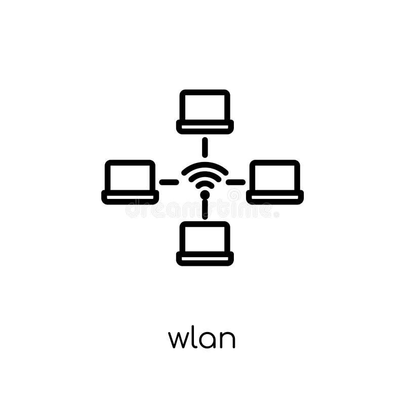 Icono Wlan Icono Wlan Del Vector Linear Plano Moderno De Moda En B ...