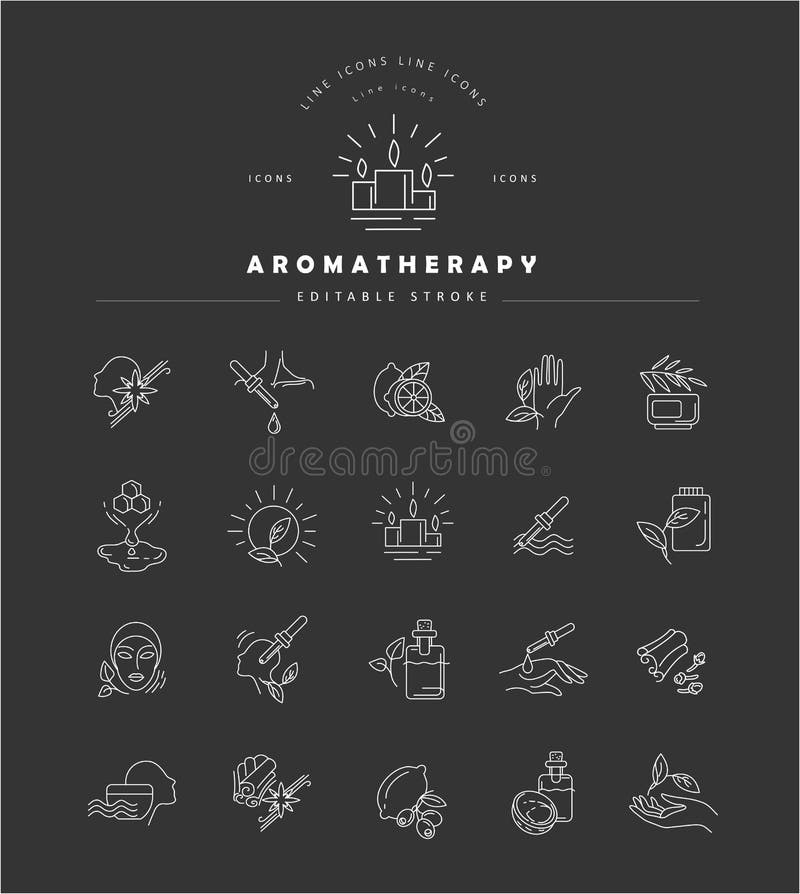 Icono Y Logotipo Del Vector Para El Aromatherapy Movimiento Editable ...