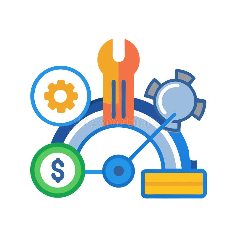 Iconographic Illustration Representing Financial Management and System ...