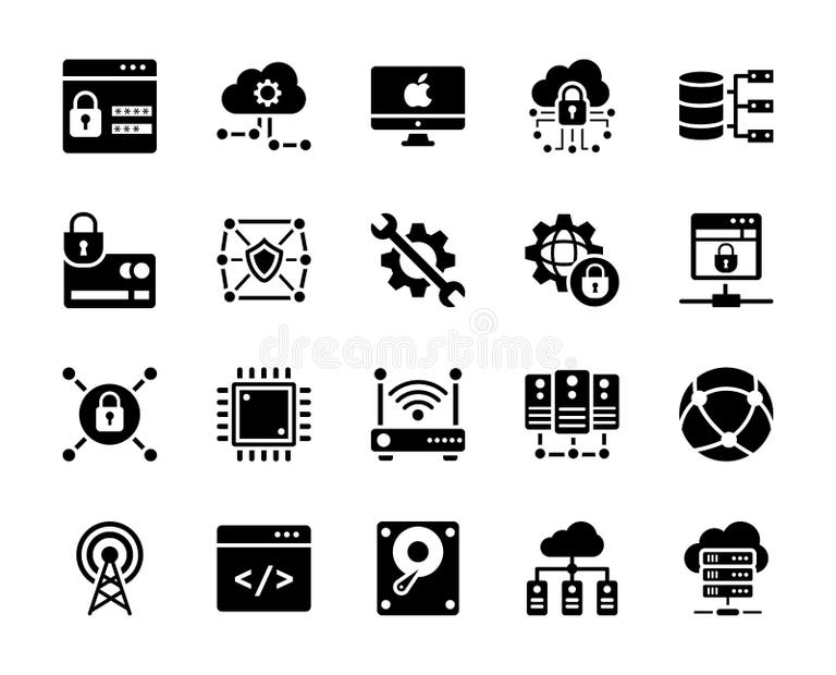 Technology Vector Icons Collection Stock Illustration - Illustration of ...