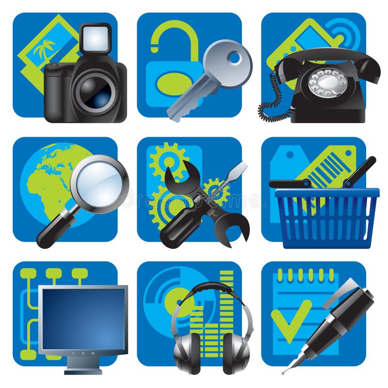 Un Conjunto De Iconos Del Web Stock de ilustración - Ilustración de ...