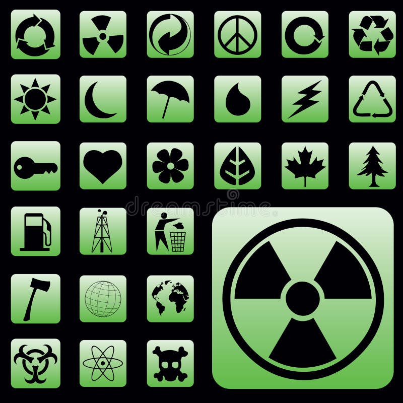 Iconos ambientales ilustración del vector. Ilustración de ambientales ...