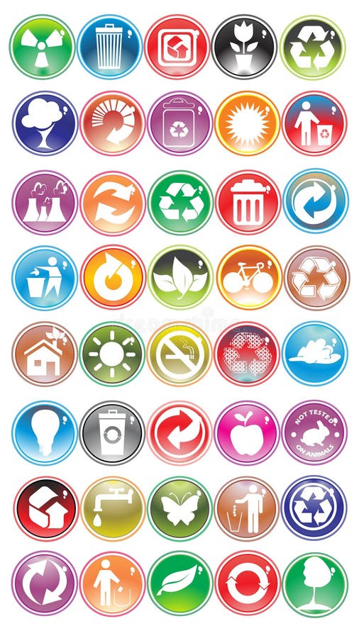 Iconos ambientales ilustración del vector. Ilustración de cubo - 11661600