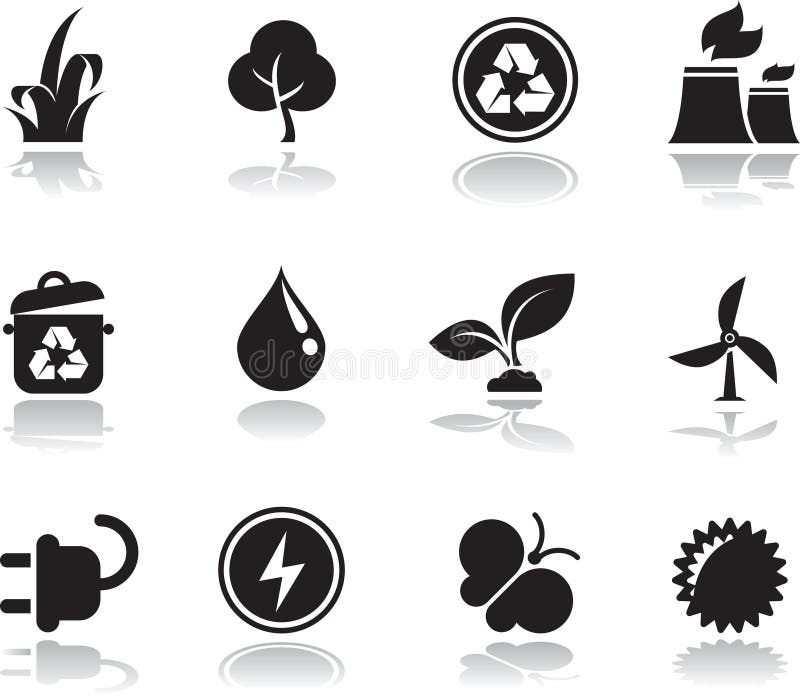 Iconos ambientales ilustración del vector. Ilustración de verde - 13716674