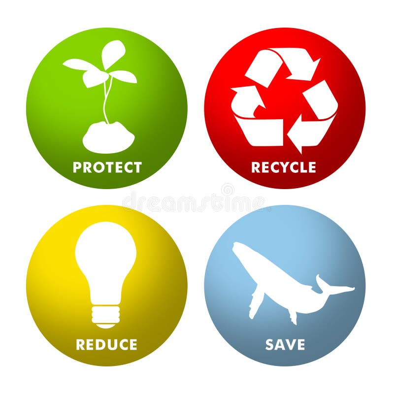 Iconos ambientales stock de ilustración. Ilustración de verde - 18329806