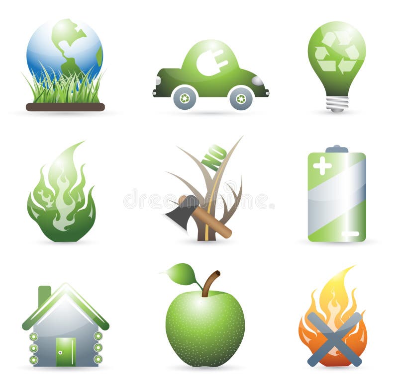 Iconos ambientales ilustración del vector. Ilustración de iconos - 38085236