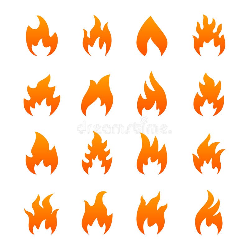 Iconos Anaranjados Del Fuego Ilustración del Vector - Ilustración de ...
