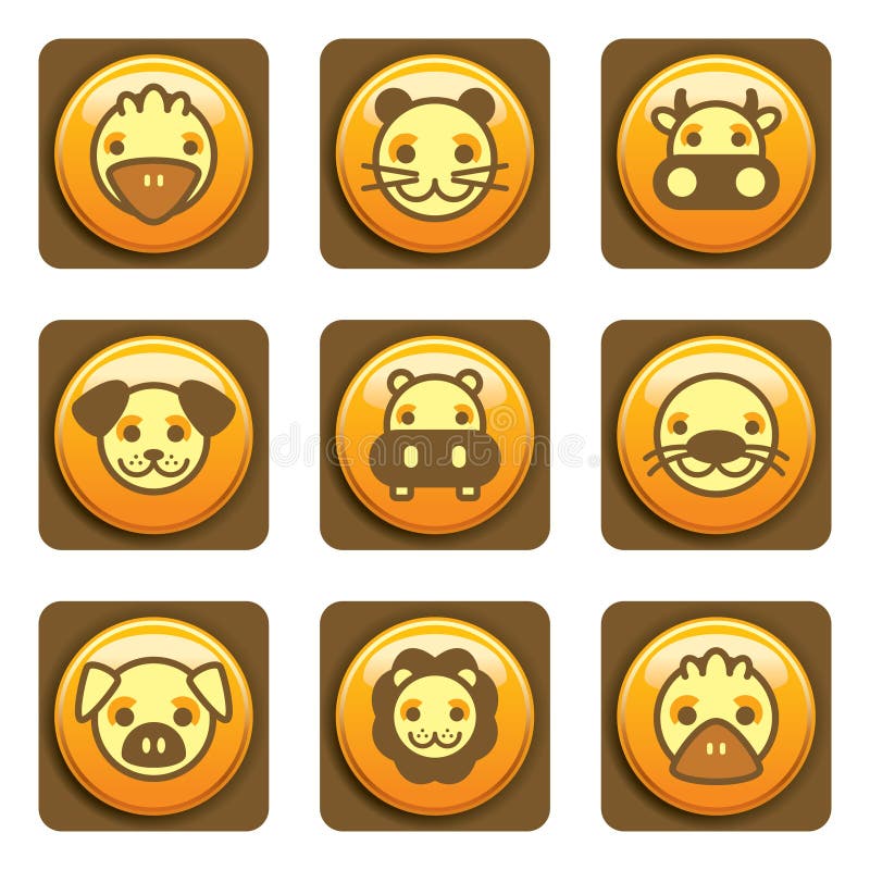 Iconos animales stock de ilustración. Ilustración de animales - 3372733
