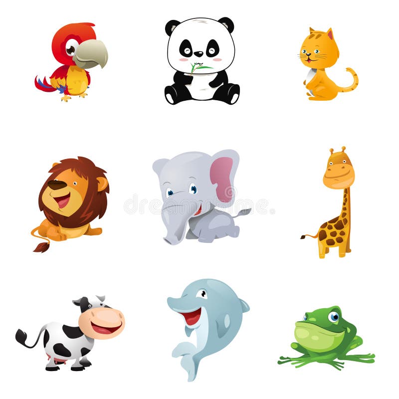 Iconos animales ilustración del vector. Ilustración de elefante - 42308317