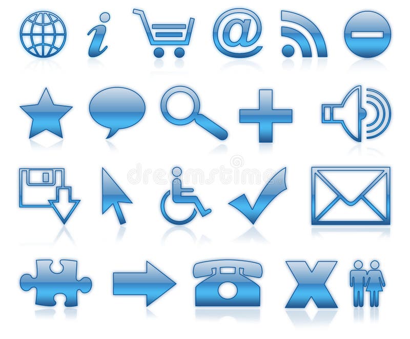 Iconos azules foto de archivo editorial. Ilustración de correo - 6575623