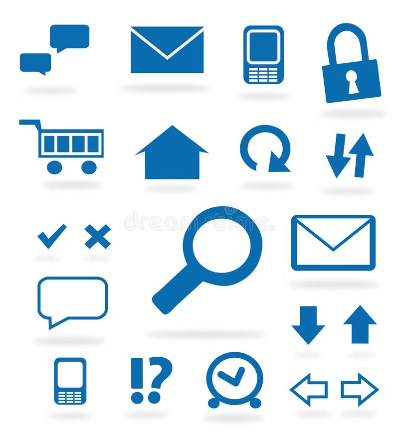 Iconos azules del Web site stock de ilustración. Ilustración de ...