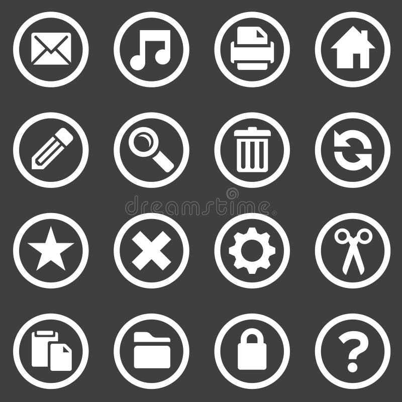 Iconos blancos simples ilustración del vector. Ilustración de ...