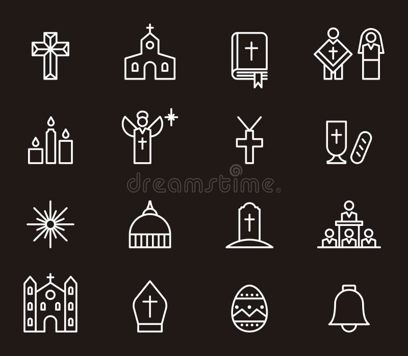 Iconos Católicos De La Religión Ilustración del Vector - Ilustración de ...