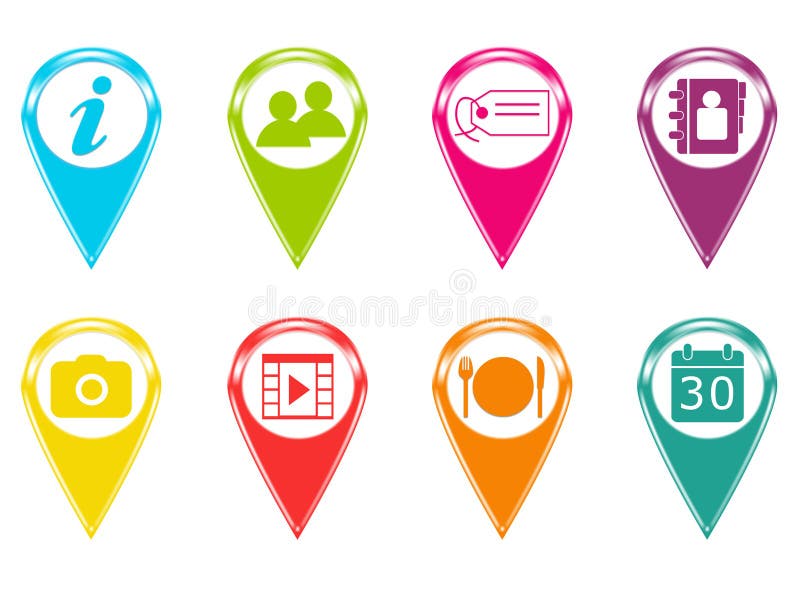 Iconos coloridos stock de ilustración. Ilustración de barra - 33329514