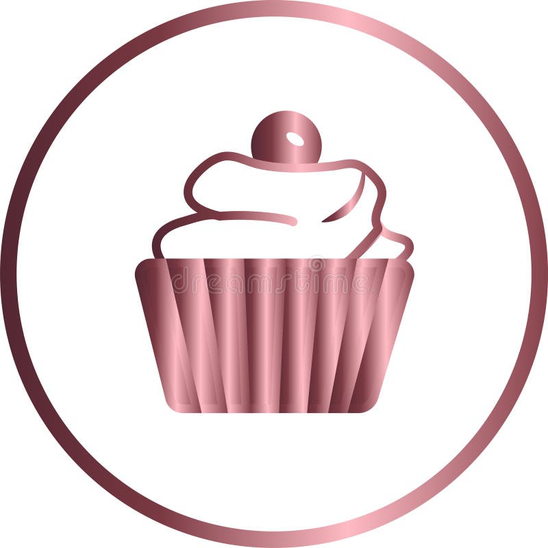 Circle Shaped Icon, Vector Illustration of a Cupcake Stock Illustration ...