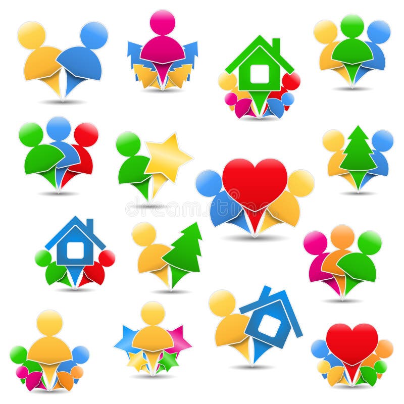 Iconos Con Los Seres Humanos Ilustración del Vector - Ilustración de ...